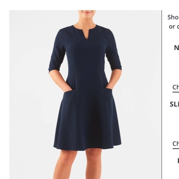 eshakti | Dresses | Eshakti Drop Waist Crepe Twill Shift Dress | Poshmark
